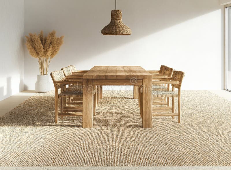 Three-dimensional Rendering of a Modern Dining Room with a Dining Table ...