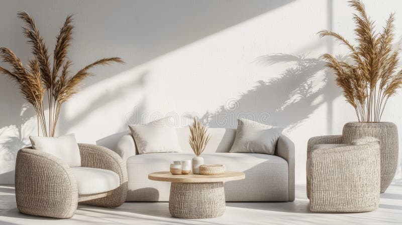 A Three-dimensional Rendering of a Modern Interior Design. Living Room ...