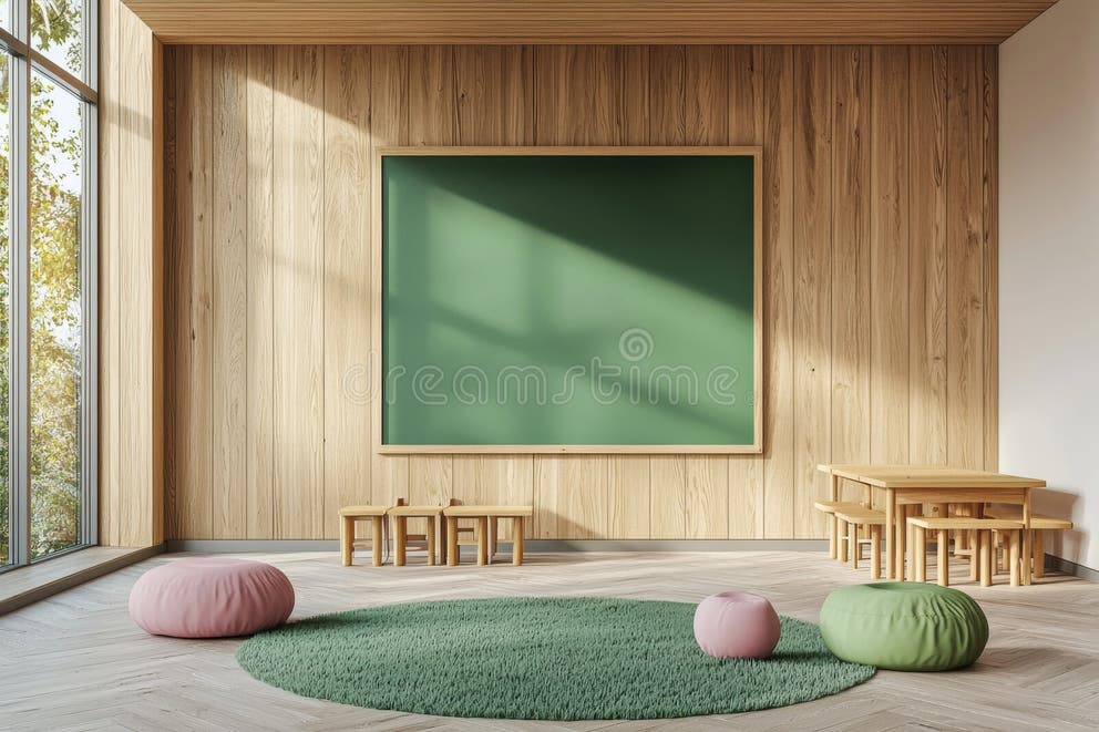 Three-dimensional Rendering of a Modern Stylish Classroom Interior with ...