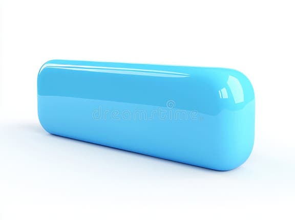 Three-dimensional Rendering of a Rectangle-shaped Long Button with Rounded and Sharp Borders ...