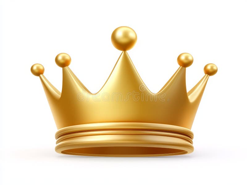 Three-dimensional Rendering of a Royal Gold Crown on a White Background ...