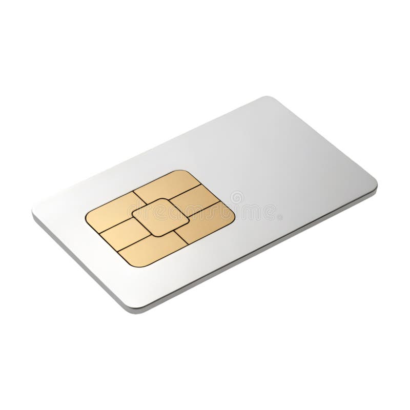 Silver S I M Card 3 D Render Isolated White Background Stock ...