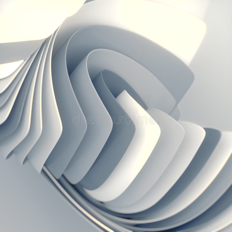 Three-dimensional Rendering of a White Geometric, Visually Complex and ...