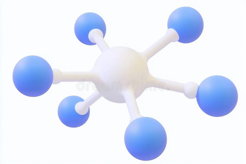 A Three-dimensional Rendering of White Spheres Connected To One Another ...