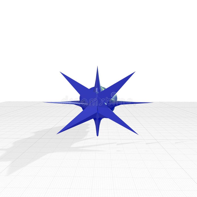Three Dimensional Rendering Work of a Blue Star Stock Illustration ...