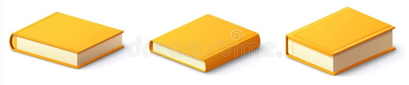 Three-dimensional Rendering of a Yellow Hard Cover Paper Book Lying on ...