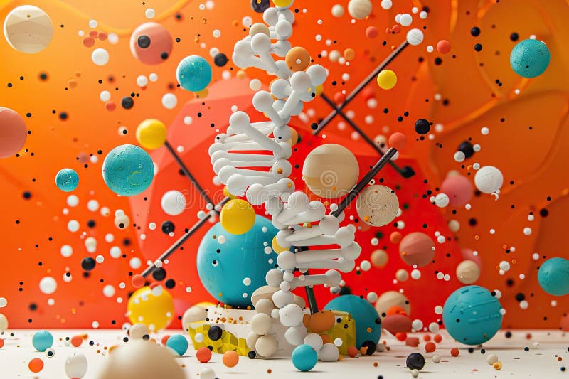 Three-dimensional Representation of DNA Using Geometric Shapes Stock ...