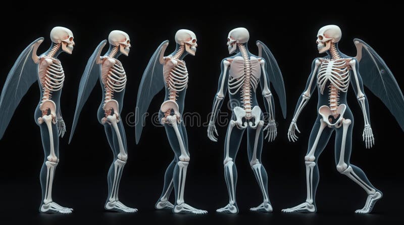 A Three-dimensional Representation of a Skeleton with Visible Bones and ...