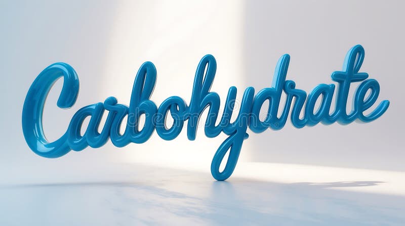 Three-dimensional Representation of the Word Carbohydrate with a Blue ...