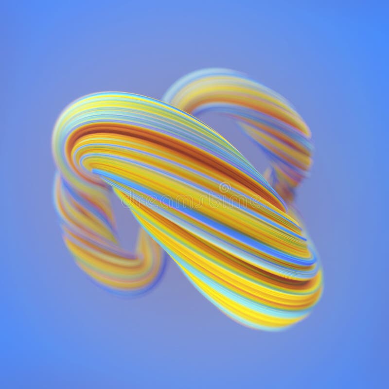 Three-dimensional Ribbons Curving into a Complex Shape. 3d Rendering ...