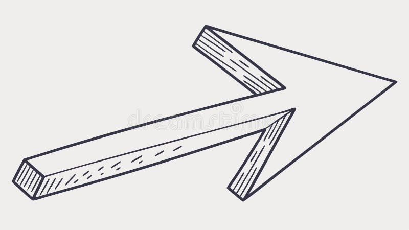 Three Dimensional Right Arrow Outline Vector Illustration, Vector ...