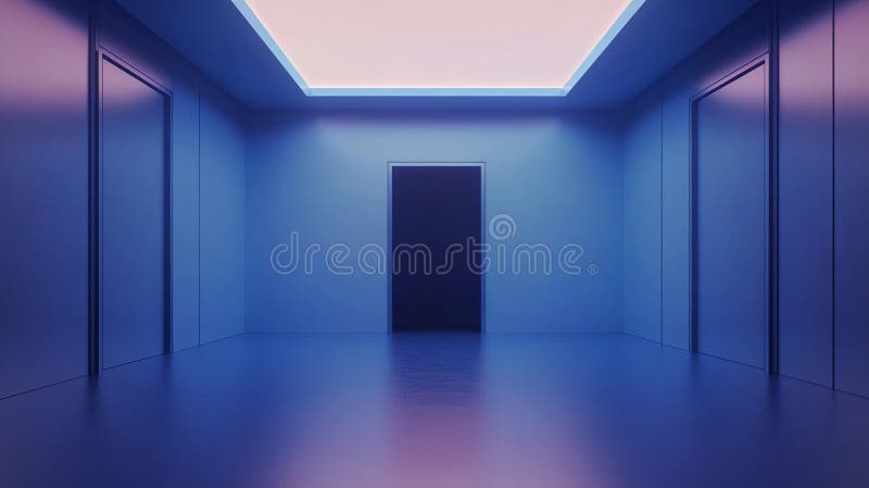 Three-Dimensional Room Interior with Dark Exit and Motion Effects ...