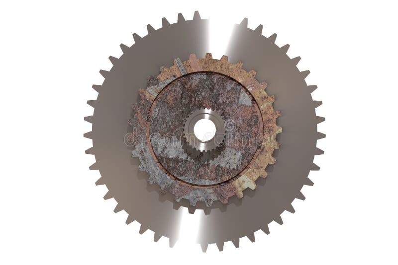 Three-dimensional Rusty Cogwheel Stock Illustration - Illustration of ...
