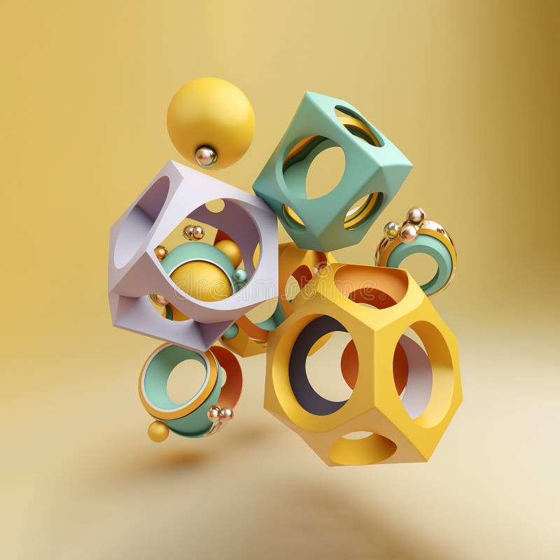 Three dimensional shapes stock illustration. Illustration of octaedro ...