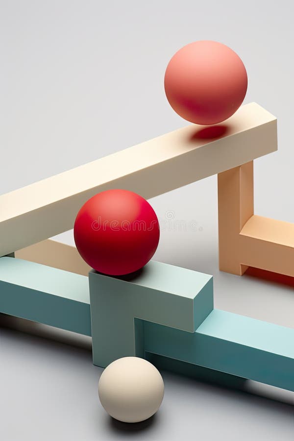 Three-dimensional Shapes Rendered in Complementary Colors, Creating a ...