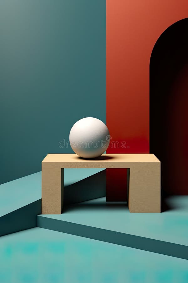 Three-dimensional Shapes Rendered in Complementary Colors, Creating a ...