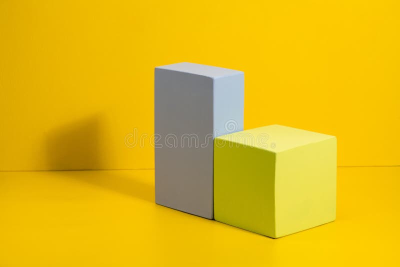 Three-dimensional Solid Shapes On Colored Paper Stock Photo - Image of ...