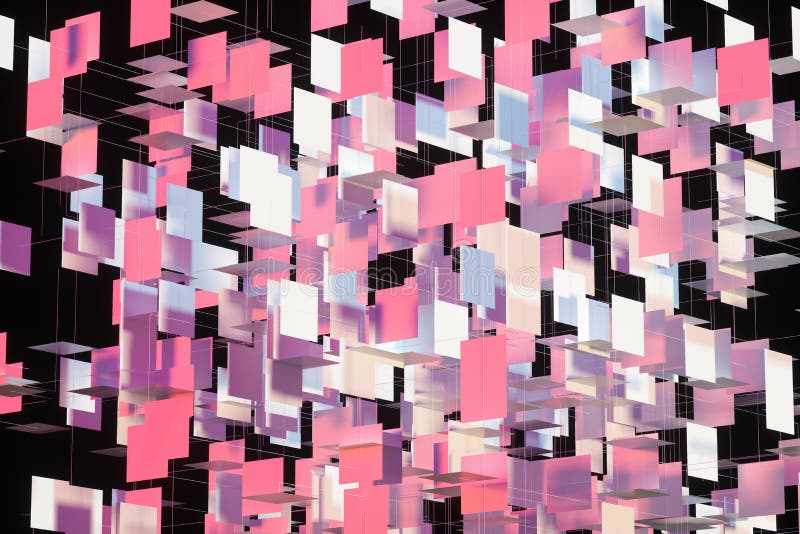 A Three-dimensional Space Composed of Square Planes, 3d Rendering Stock ...