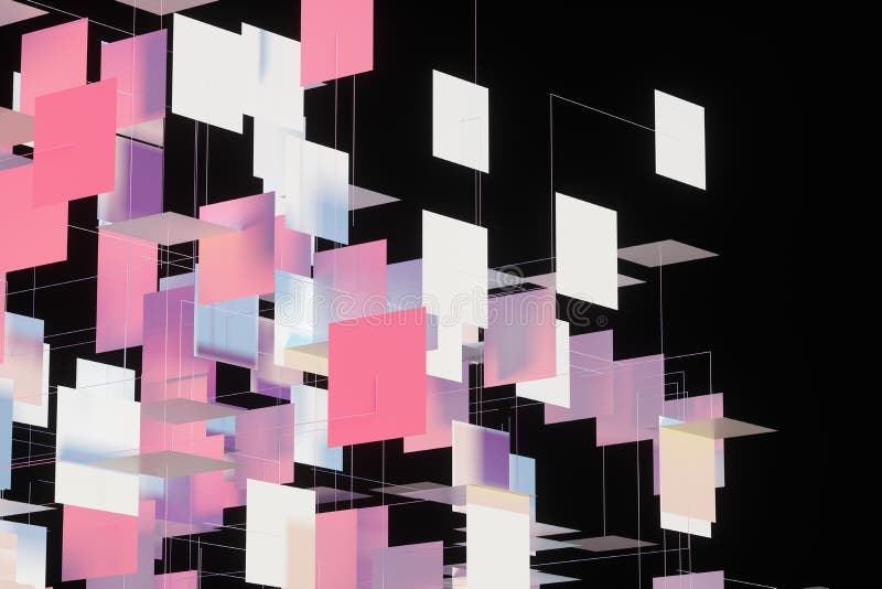 A Three-dimensional Space Composed of Square Planes, 3d Rendering Stock ...