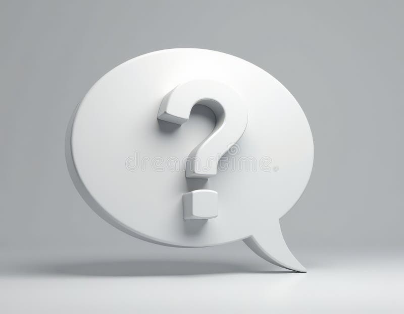 Three-dimensional Speech Bubble with a Question Mark in a Minimal Light ...