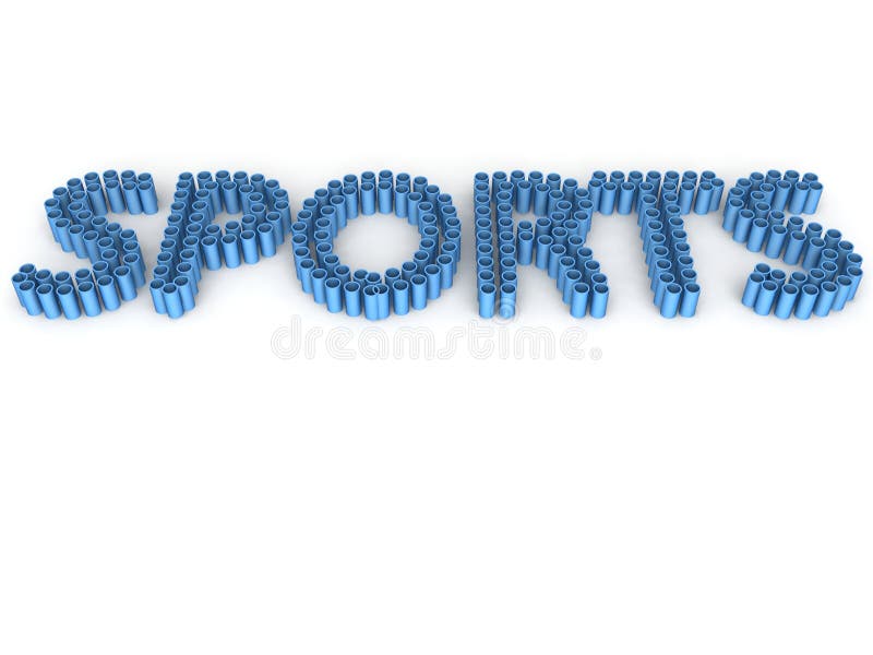 Three Dimensional Sport Text Stock Illustration - Illustration of blue ...