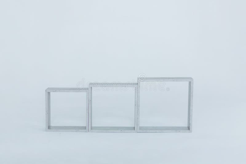 Three Three-dimensional Square Frames on a White Background Stock Photo ...