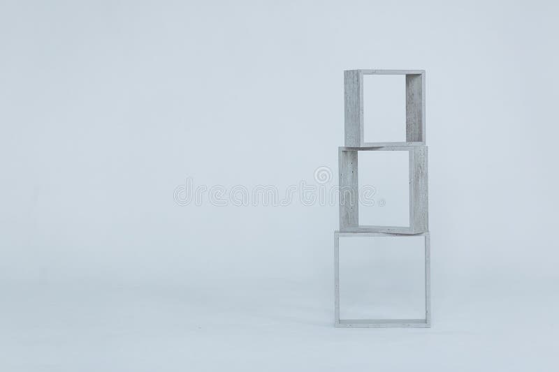 Three Three-dimensional Square Frames on a White Background Stock Image ...