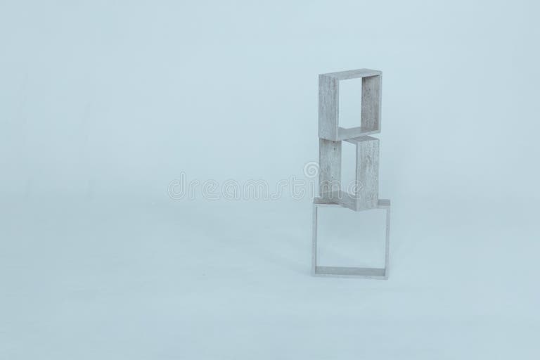 Three Three-dimensional Square Frames on a White Background Stock Image ...