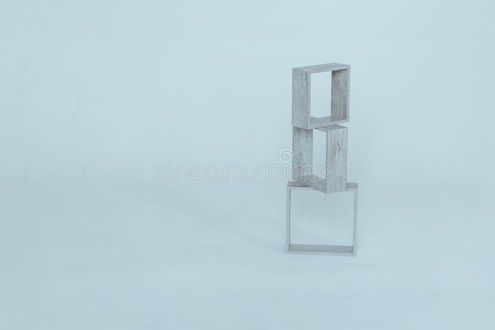 Three Three-dimensional Square Frames on a White Background Stock Image ...
