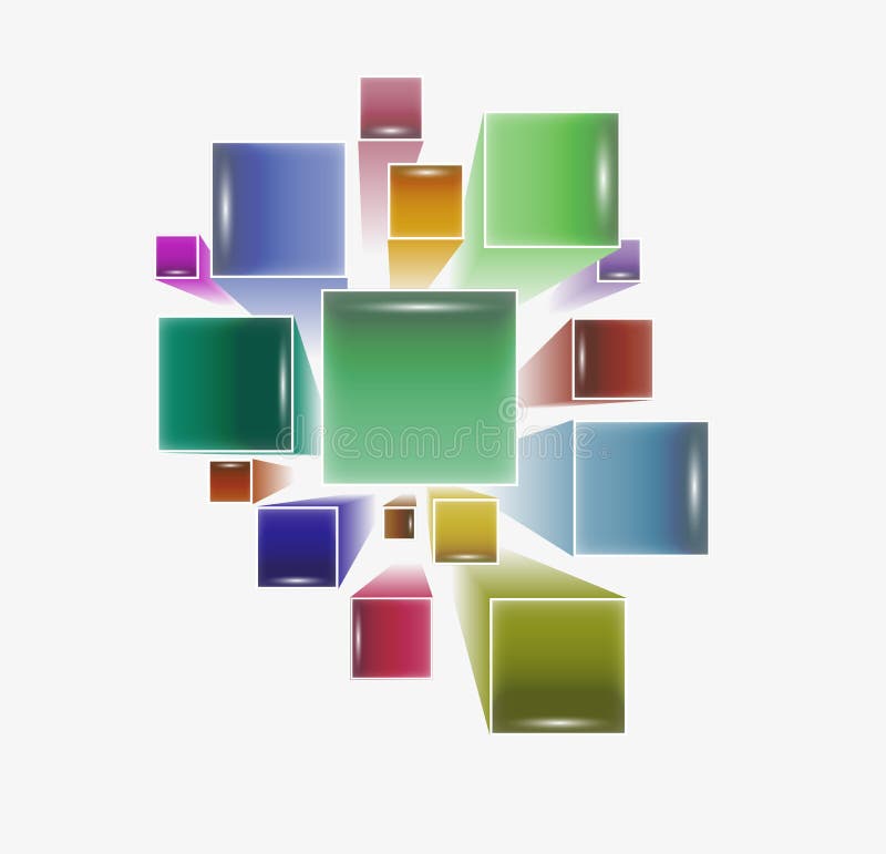 Three dimensional squares stock vector. Illustration of framework ...