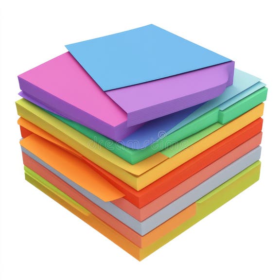 Colorful Stack of Notepads, Ready for Your Ideas Stock Illustration ...