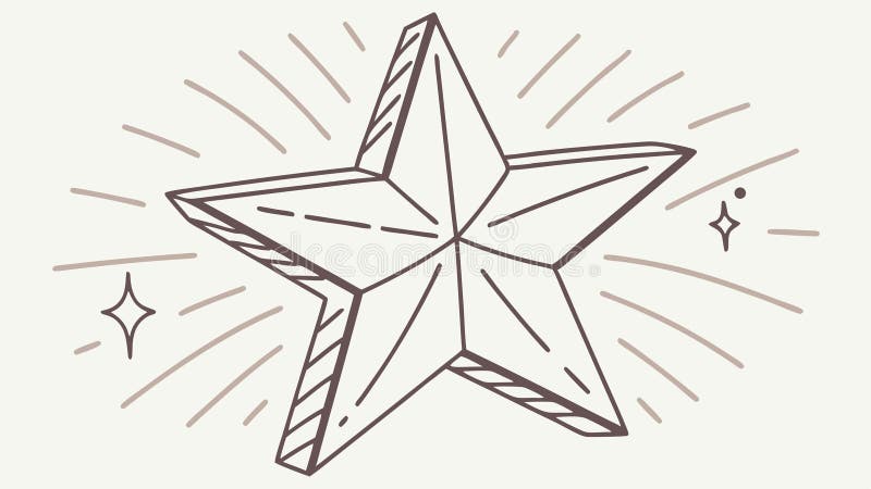 Three Dimensional Star Outline Vector Graphic, Vector Design Generative AI Stock Illustration ...