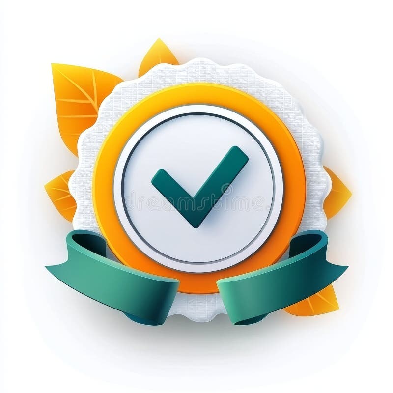 A Three-dimensional Symbol for High-quality Assurance, a Medal Button ...