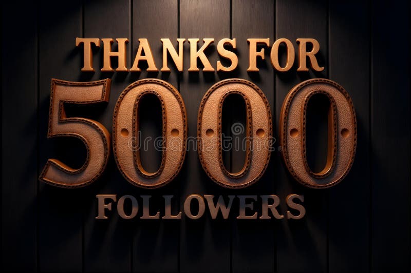 Three Dimensional Text Design Celebrating 5000 Followers Stock ...