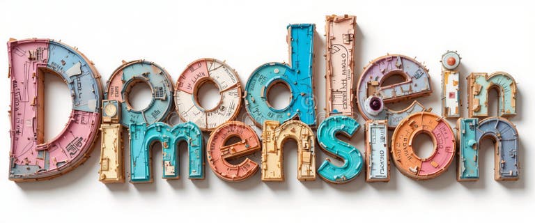 Three Dimensional Text Design with Intricate Details and Patterns Stock ...