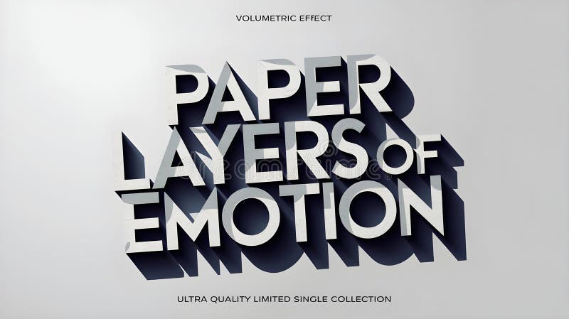 Three Dimensional Text Design with Layered Volumetric Effect Stock ...