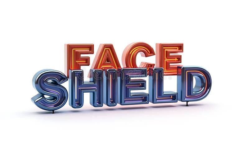 Face Shield Design Showcasing Protective Gear in Modern Typography ...