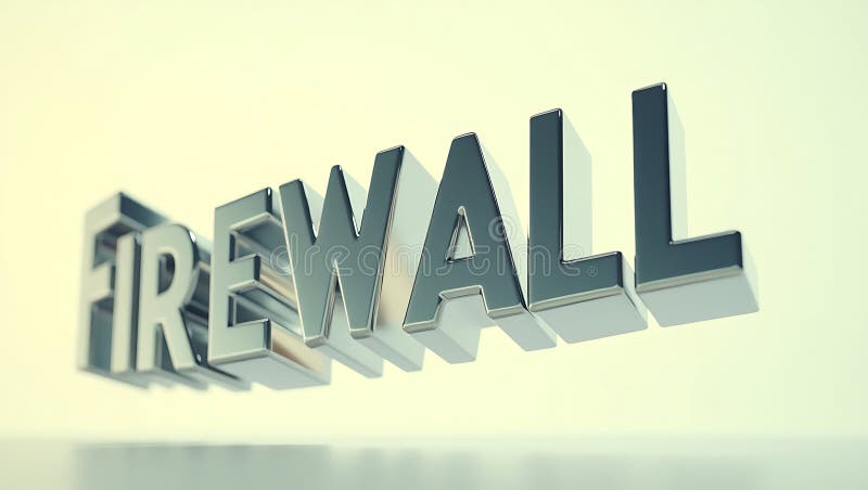 Three-dimensional Text of the Word Firewall on a Clean Surface with ...