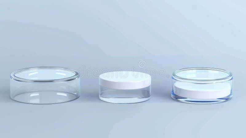 Three-dimensional Transparent Platforms Isolated on a White Background ...