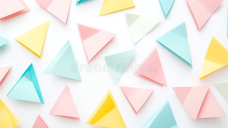 Three Dimensional Triangle Geometric Shape Pastel Color Background AI ...