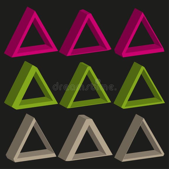Three Dimensional Triangles. Green Polygon Shapes. Abstract Geometric ...