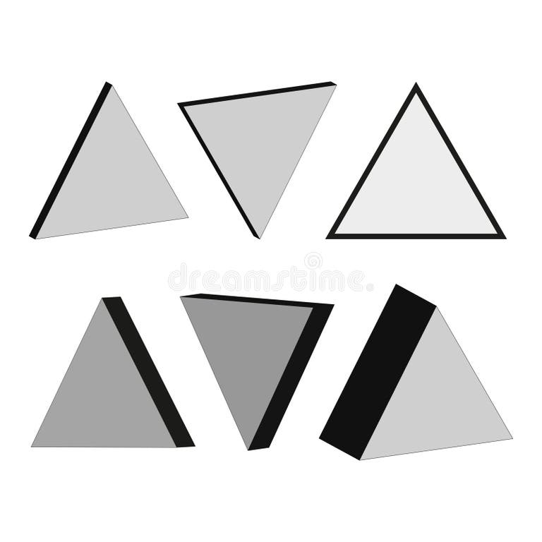 Three Dimensional Triangles. Isometric Shape Icon. Grey Vector Elements ...