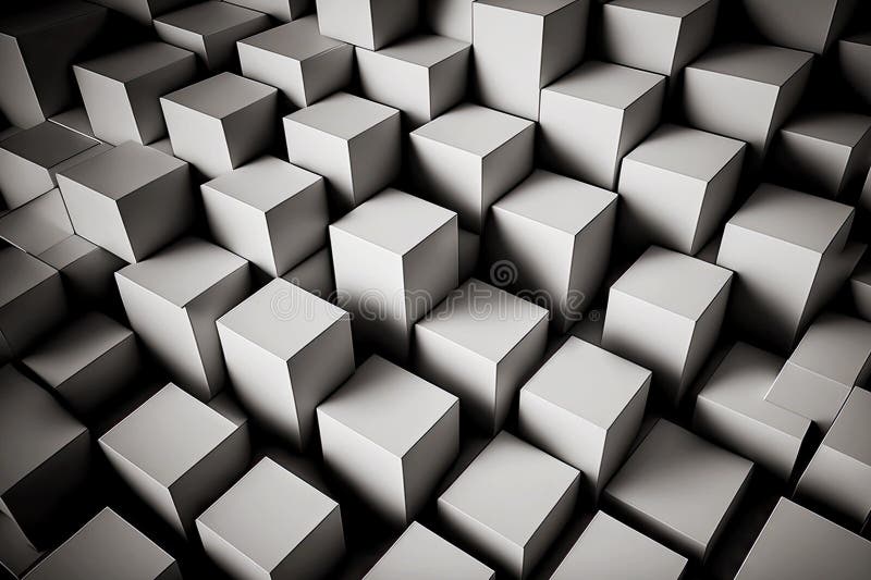 Three-dimensional Uneven Square Grey Tiles Pattern 3d Render Digital ...