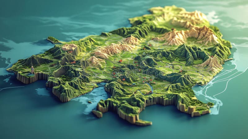 Three-dimensional Vector Map of Serbia for Design and Illustration Projects Stock Illustration ...