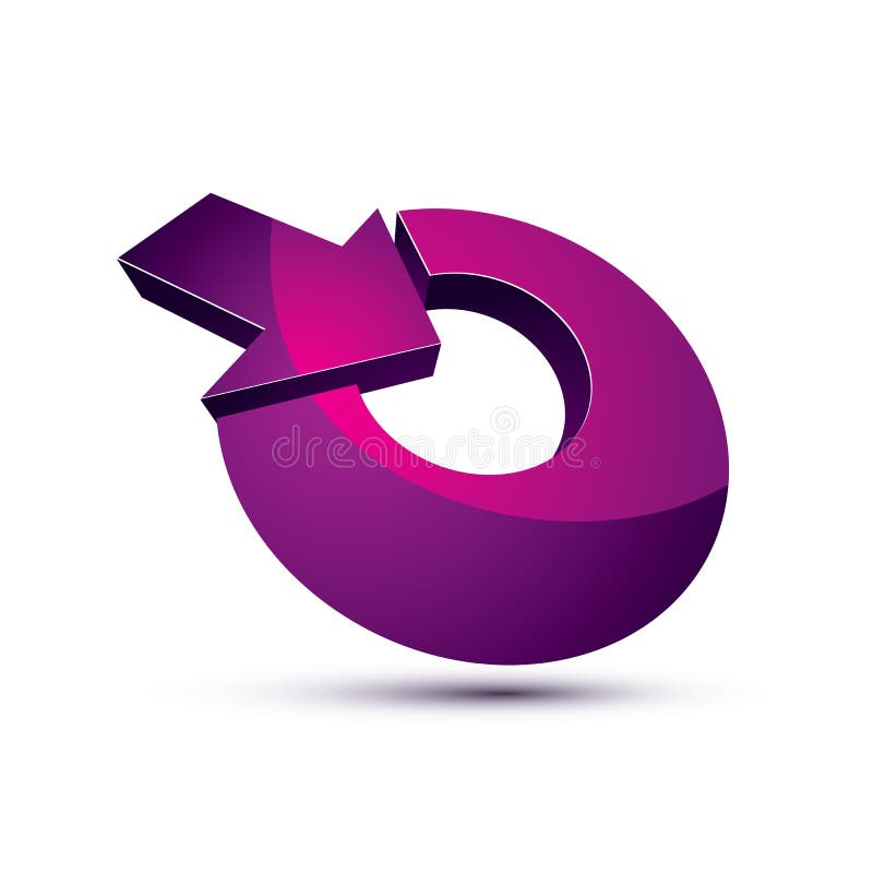 Three-dimensional Vector Symbol with an Arrow Directed into the Stock ...