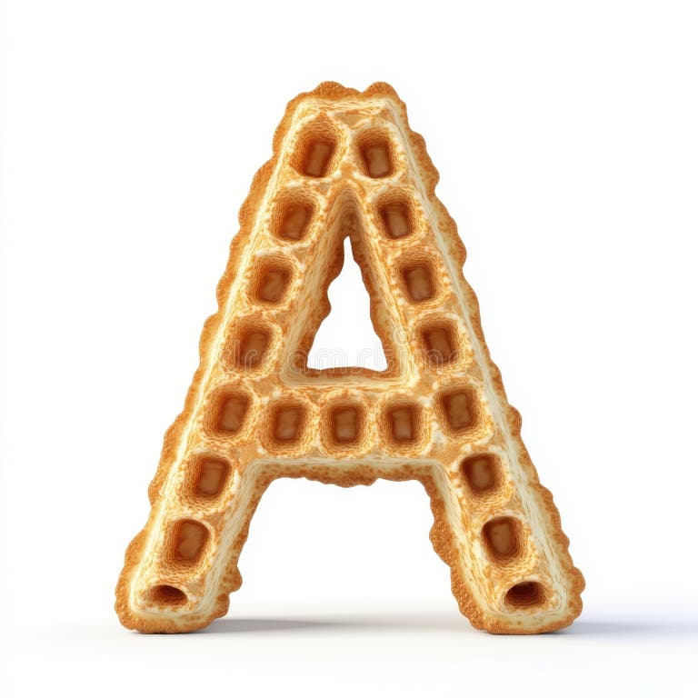 A Three-dimensional Waffle-shaped Letter a with a Textured Surface ...