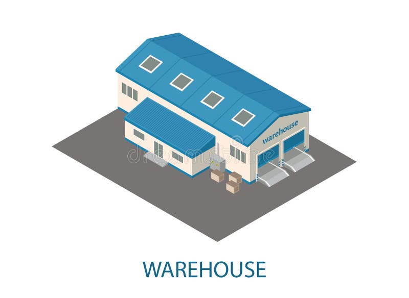 Three-dimensional Warehouse Building Stock Vector - Illustration of ...