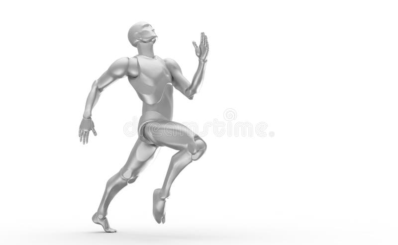 Three Dimensional White Human Run Stock Illustration - Illustration of ...