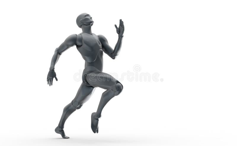 Three Dimensional White Human Run Stock Illustration - Illustration of ...