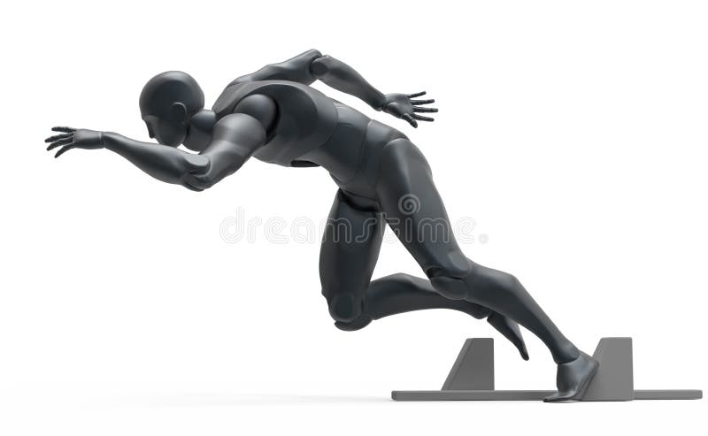 Three Dimensional White Human Run Stock Illustration - Illustration of ...